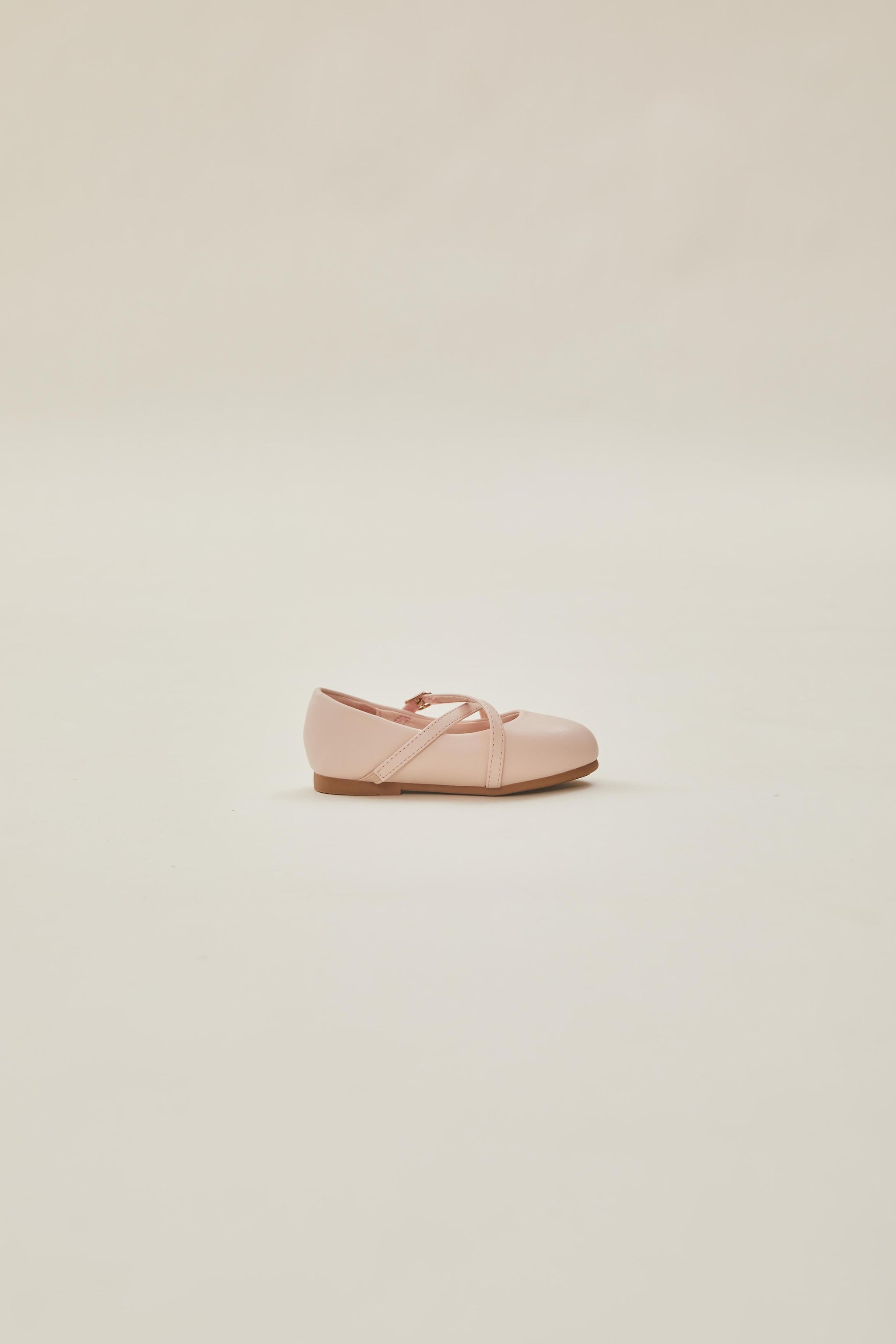 Mini Girl's Ines Cross-Strap Pumps in Blush