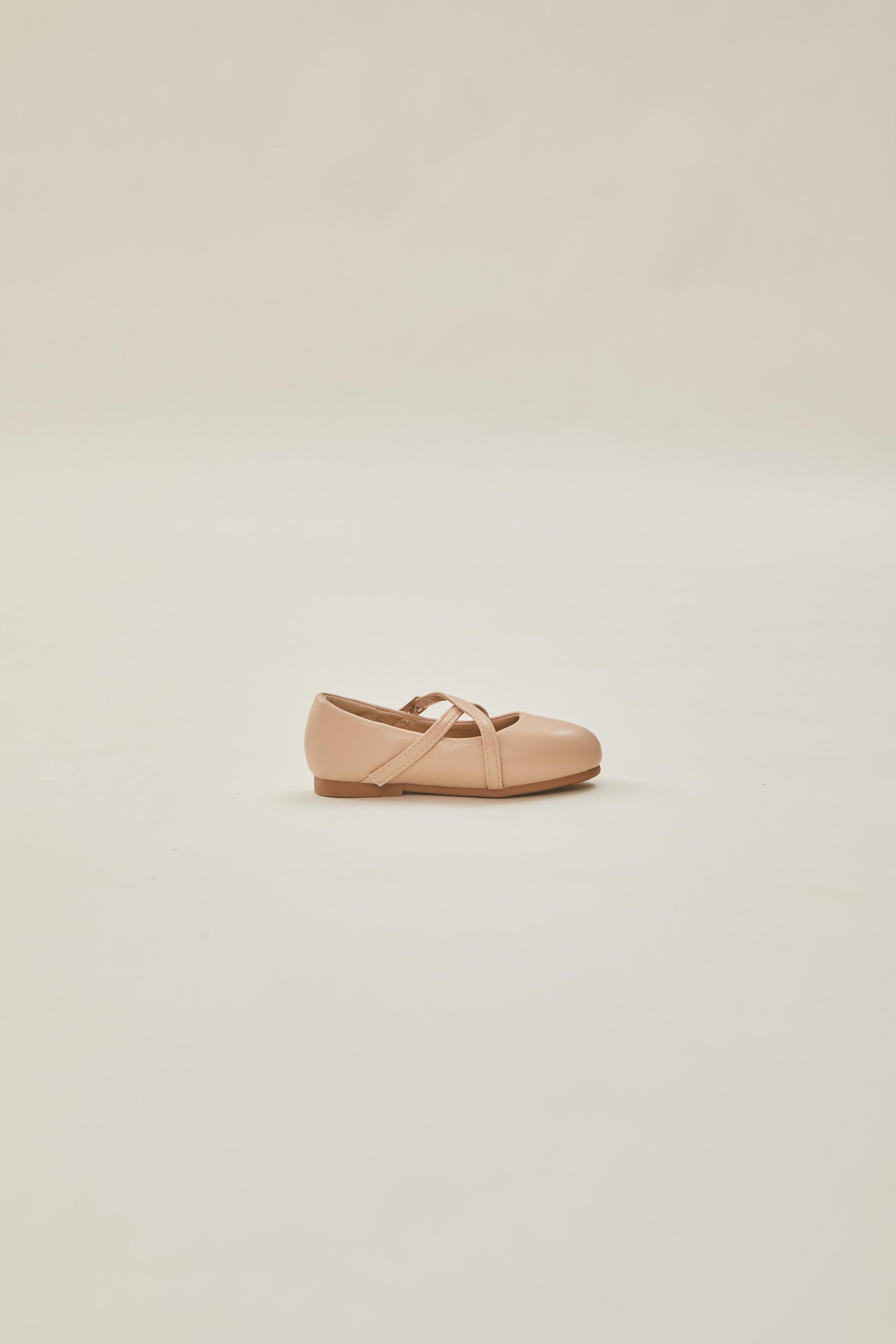 Mini Girl's Ines Cross-Strap Pumps in Sand