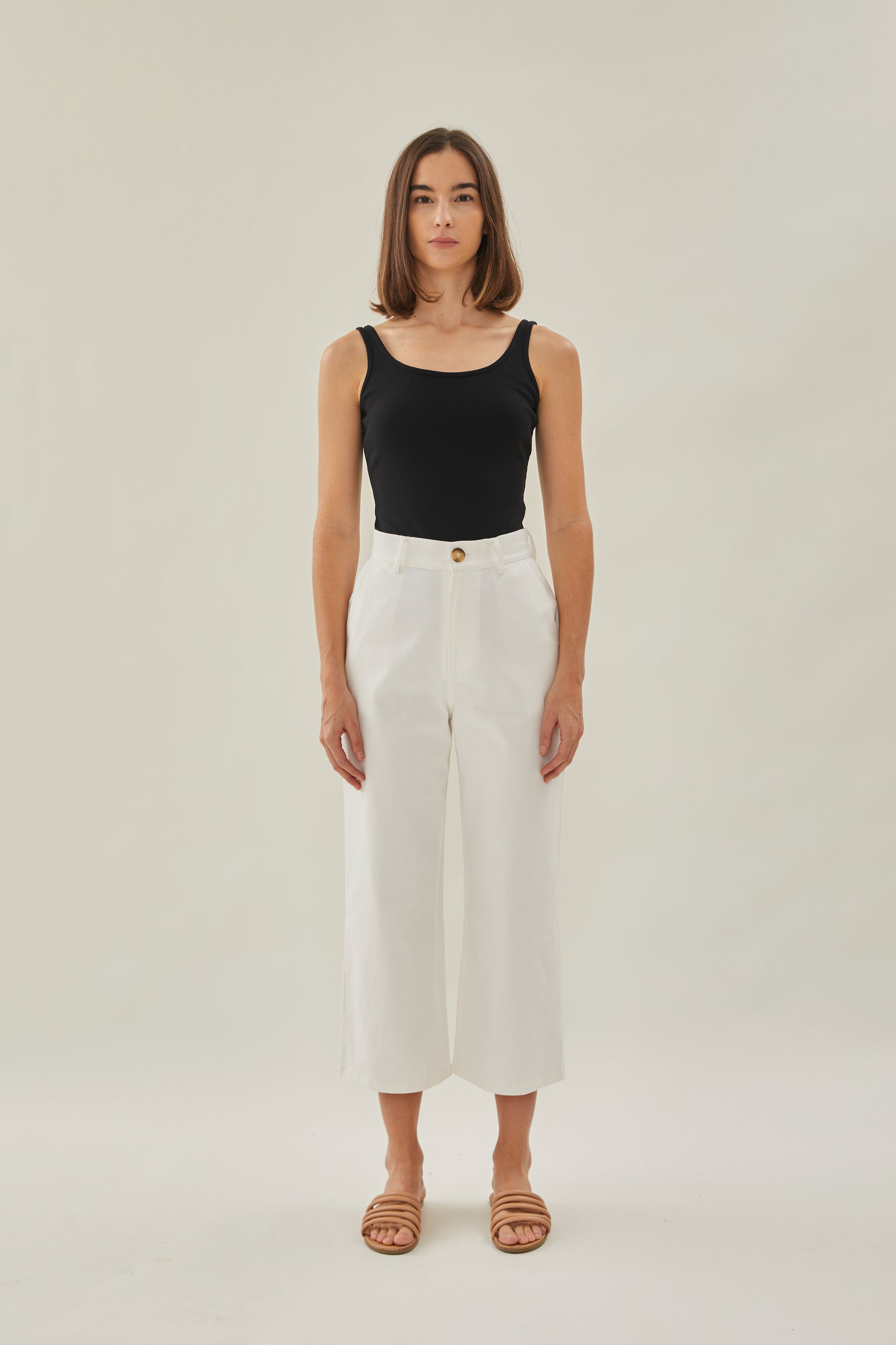 Classic Cotton Culottes in White